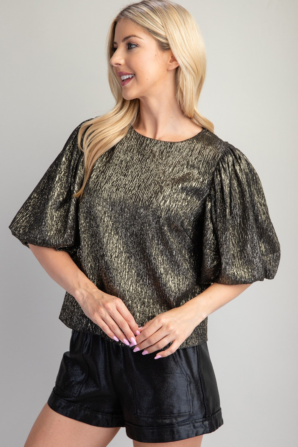 Bringing In The New Year Balloon Sleeve Top – Magnolias Boutique PSJ